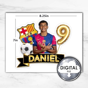 Personalized Soccer Football Lamine Yamal Birthday Cake Decoration ...