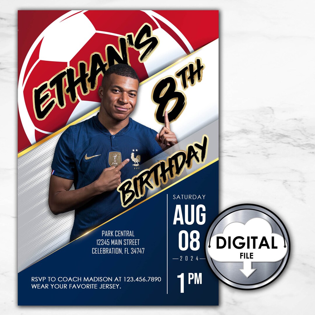 Customized Soccer Football France Kylian Mbappé Birthday Party ...