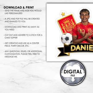 Personalized Soccer Football Lamine Yamal Spain Birthday Cake ...