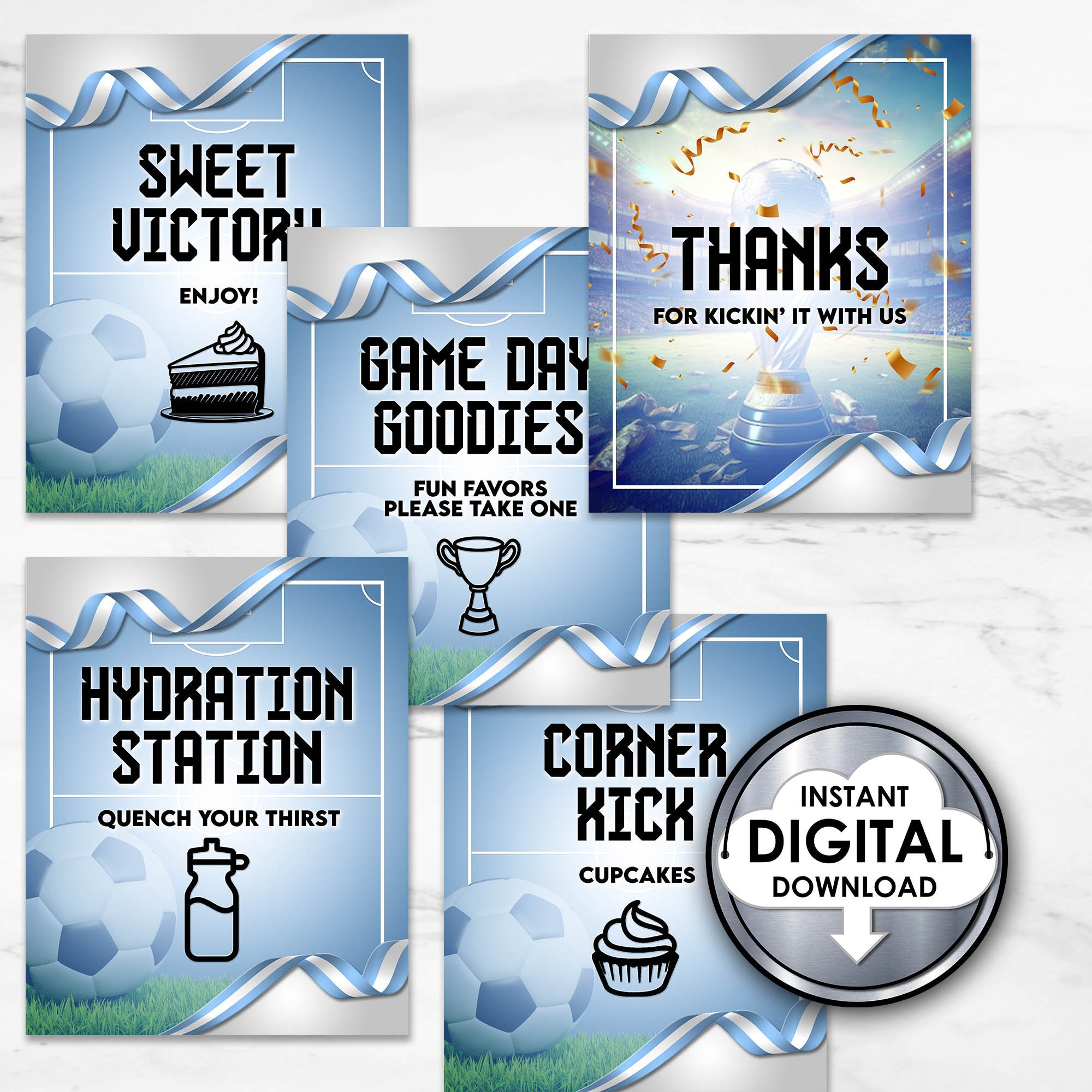 Editable Soccer Football Argentina Messi Birthday Printable Table Signs ...