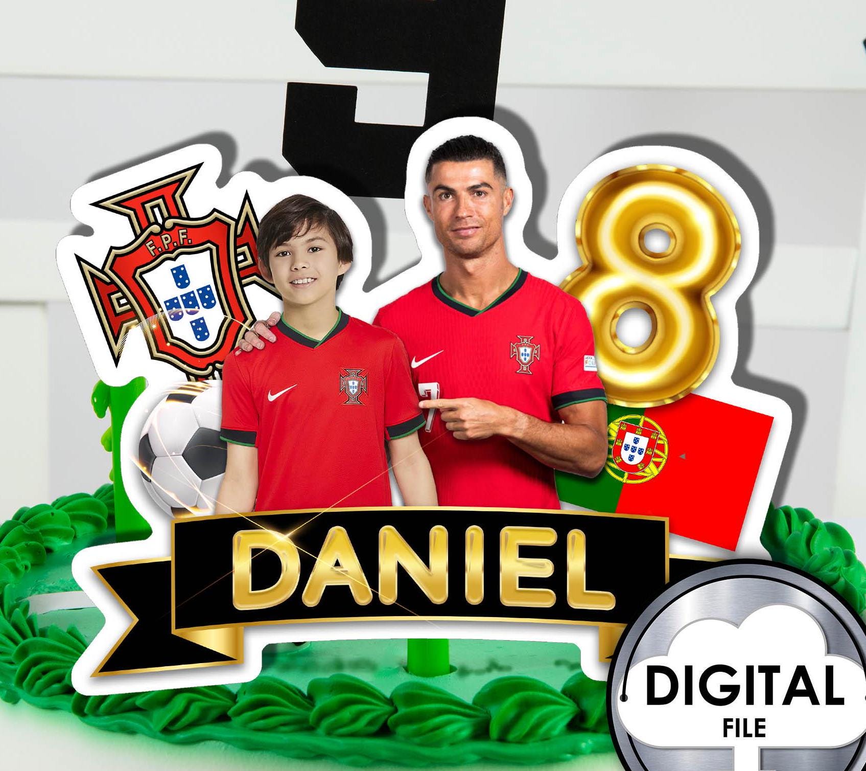 Personalized Soccer Football Cristiano Ronaldo Birthday Cake Decoration ...