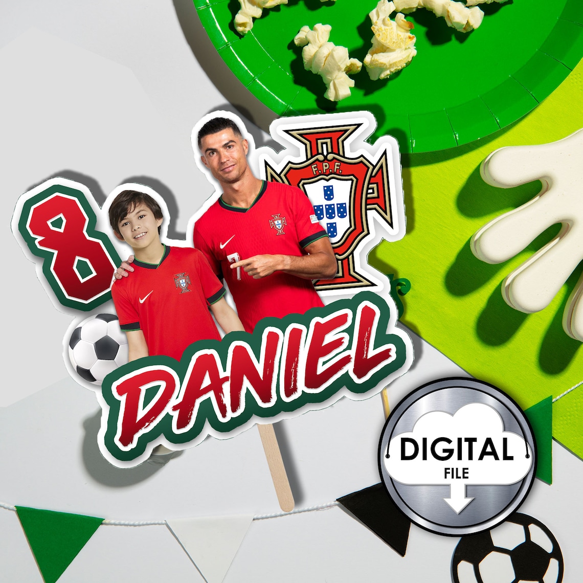 Personalized Soccer Football Cristiano Ronaldo Birthday Cake Decoration ...