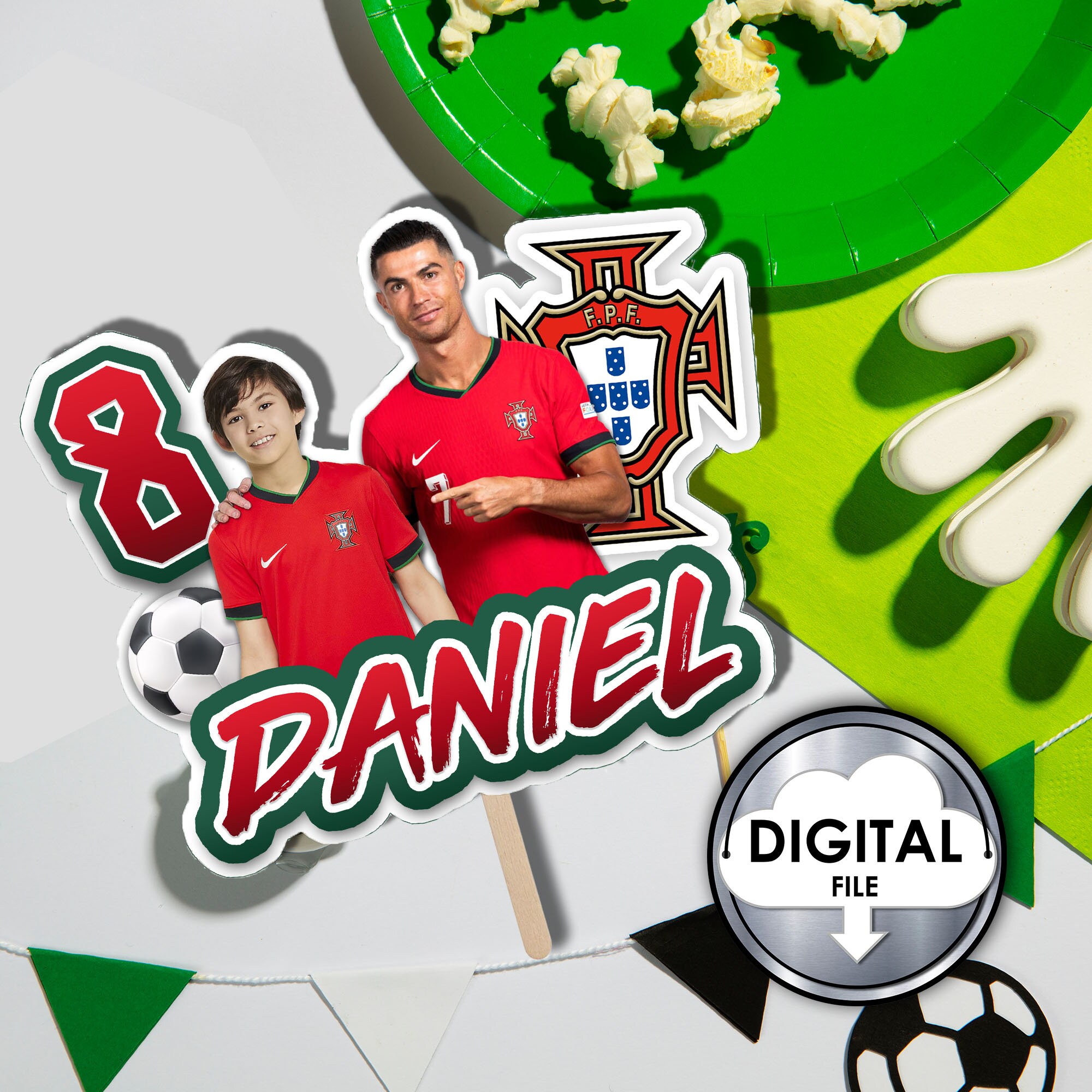 Personalized Soccer Football Cristiano Ronaldo Birthday Cake Decoration ...