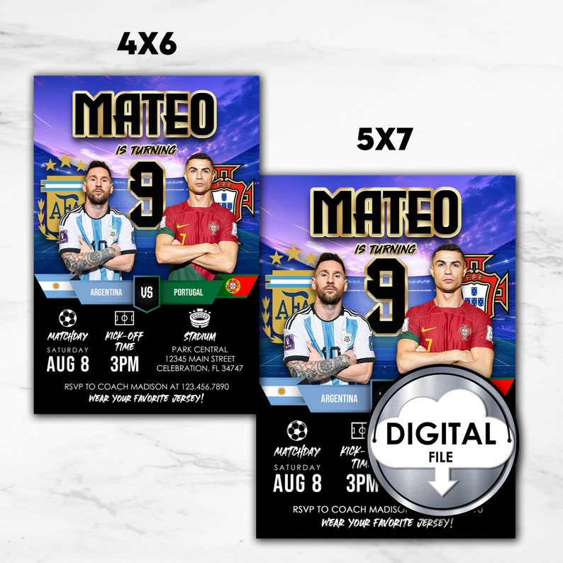 Customized Soccer Football Portugal Ronaldo Messi Portugal Argentina ...