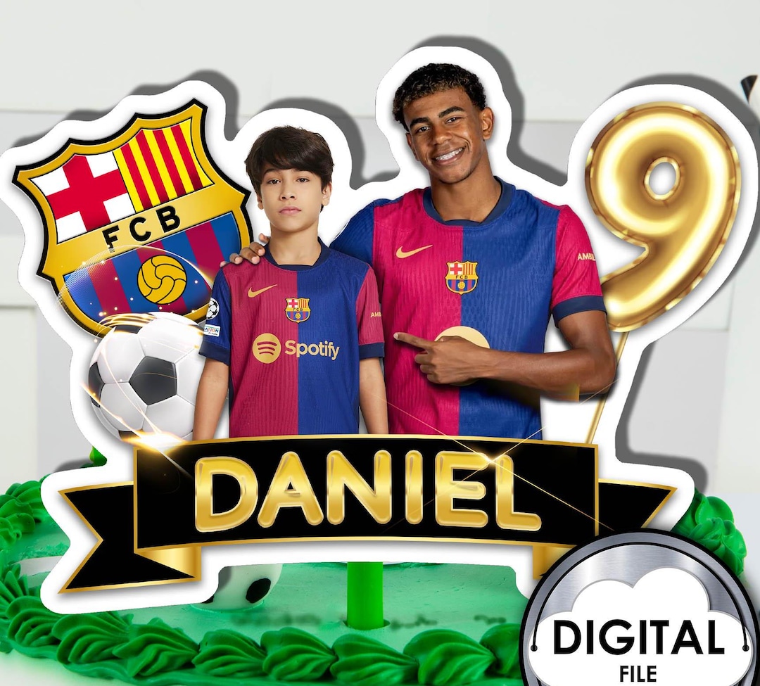 Personalized Soccer Football Lamine Yamal Birthday Cake Decoration ...