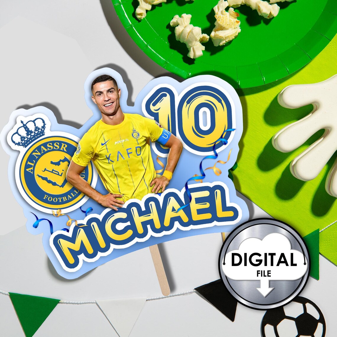 Personalized Soccer Football Cristiano Ronaldo Birthday Cake Decoration ...