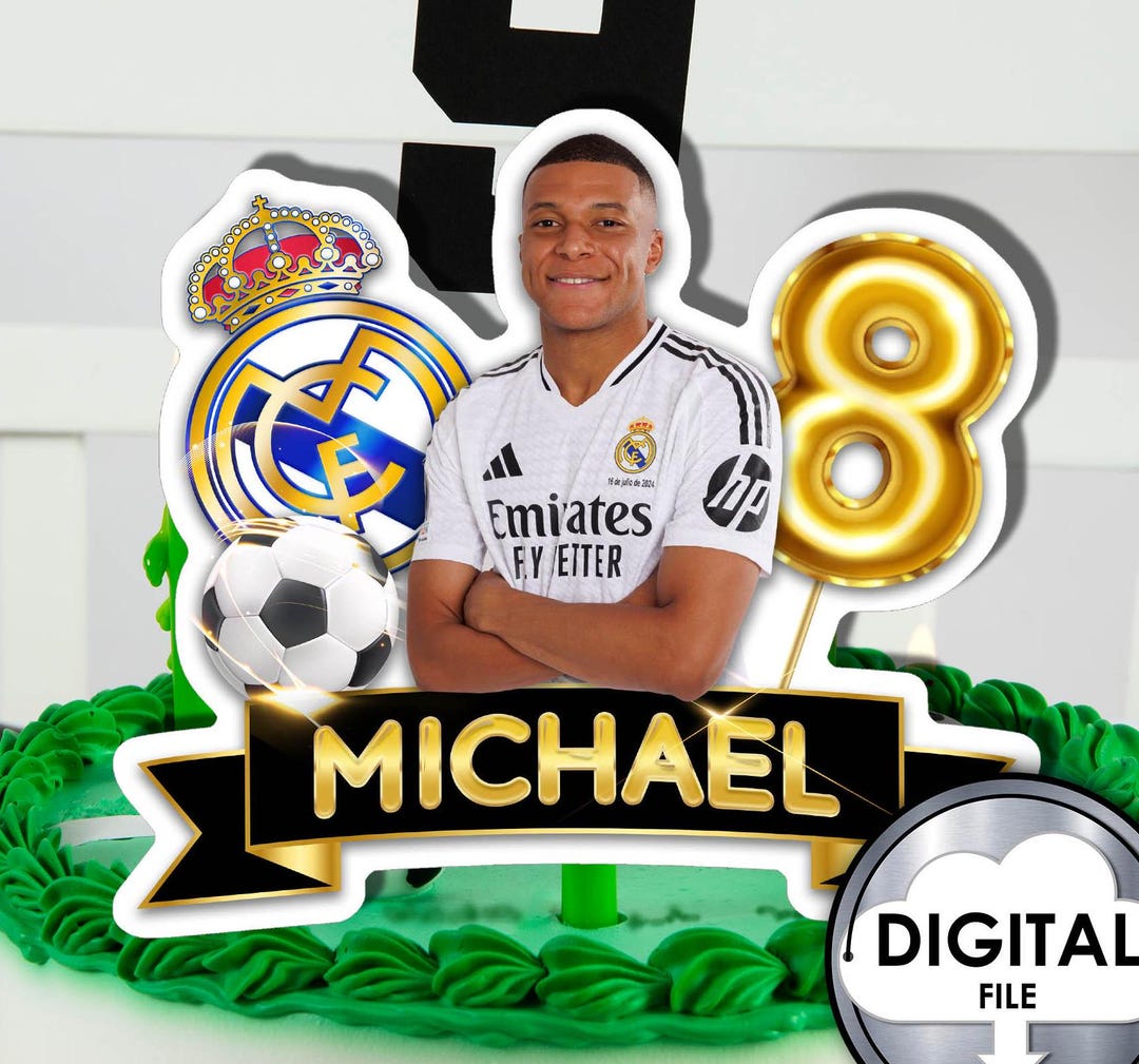 Personalized Soccer Football France Mbappe Birthday Cake Decoration ...