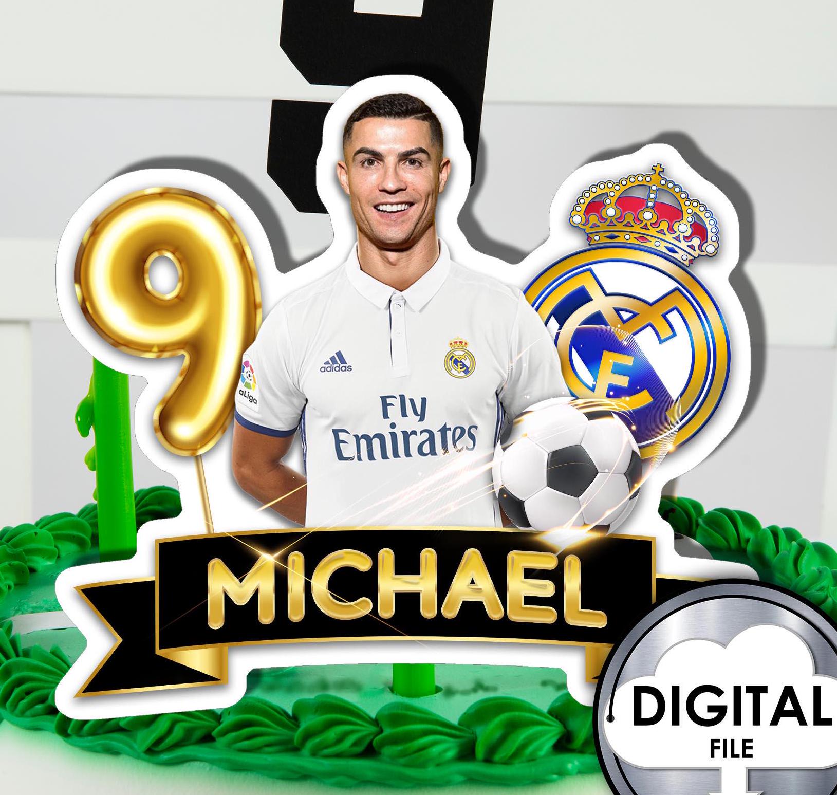 Personalized Soccer Football Cristiano Ronaldo Birthday Cake Decoration ...