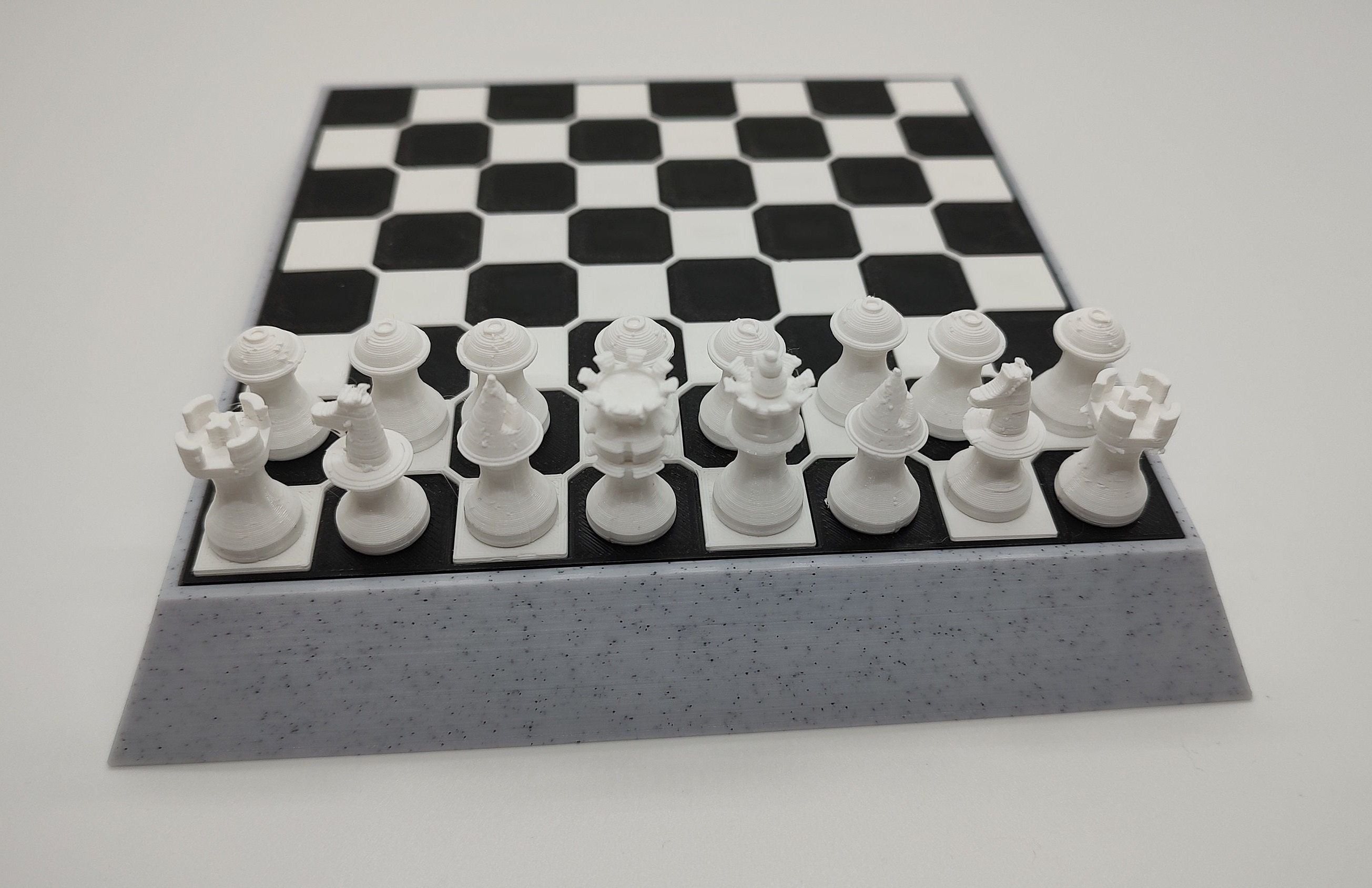 3D Printed Mini Chess Set With Internal Piece Storage - Etsy