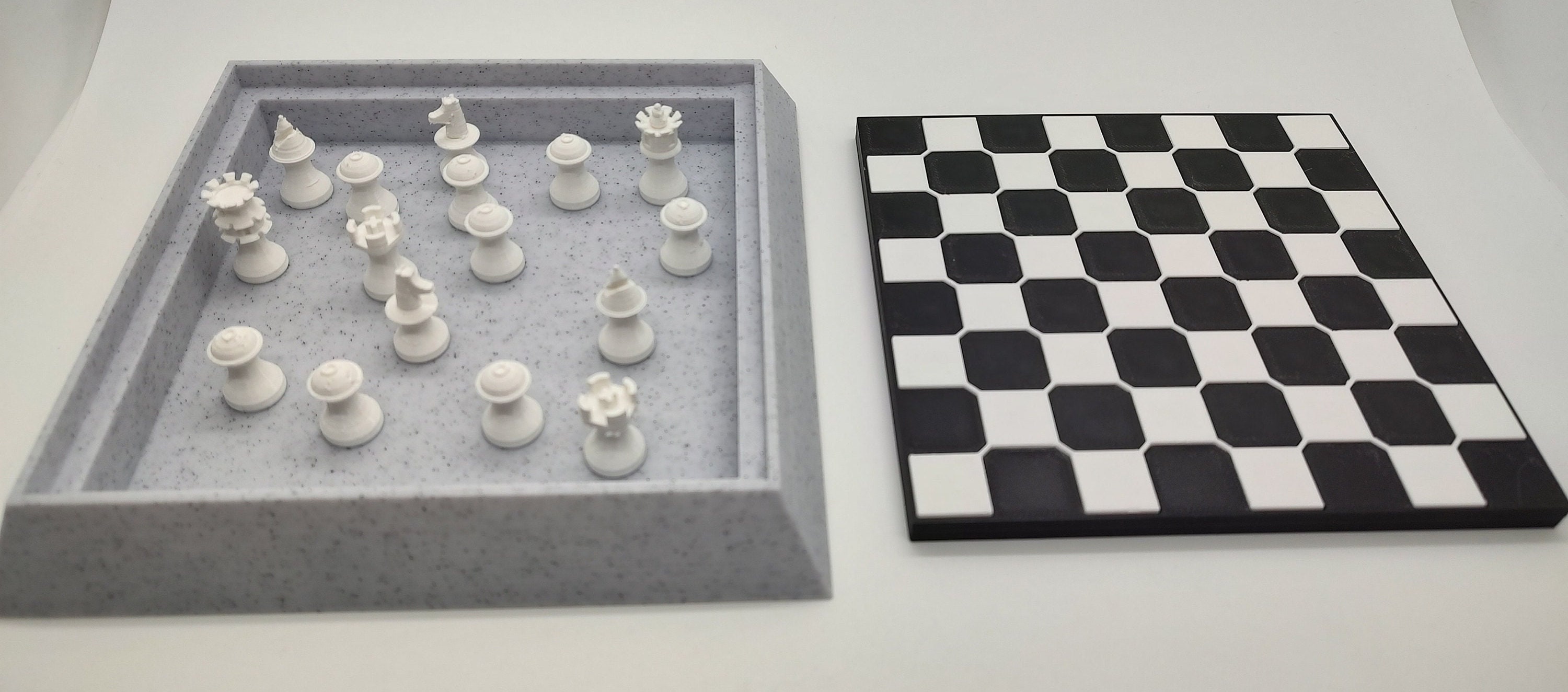 3D Printed Mini Chess Set With Internal Piece Storage - Etsy