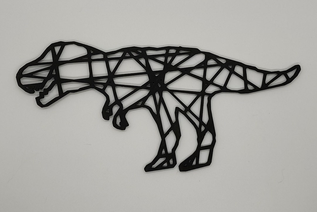 3D Printed T-rex Line Wall Art - Etsy