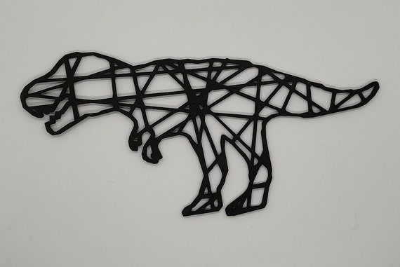 3D Printed T-rex Line Wall Art - Etsy
