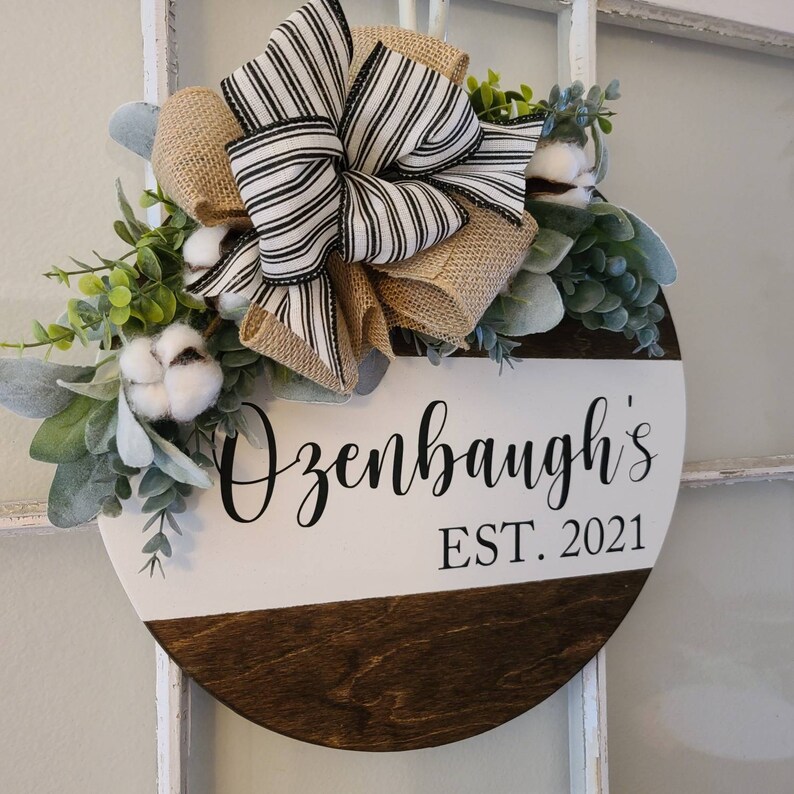 Welcome Door Sign Personalized Door Hanger Family Name Sign - Etsy
