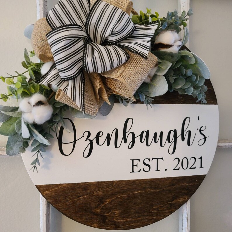 Welcome Door Sign Personalized Door Hanger Family Name Sign - Etsy
