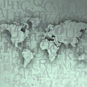 10 Images of Typography World Map. Iconic Silhouette With Artistic Type ...