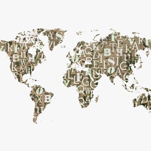 10 Images of Typography World Map. Iconic Silhouette With Artistic Type ...