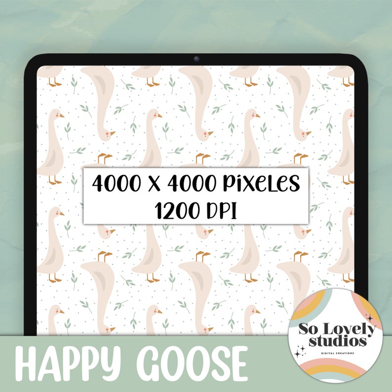 Happy Goose Seamless Digital Pattern | Digital Download | Goose Pattern ...