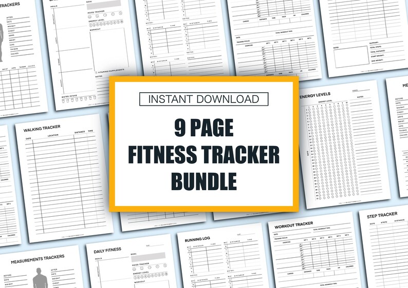 Fitness, Diet & Health Planner Inserts Bundle, A4 Instant Download PDF ...