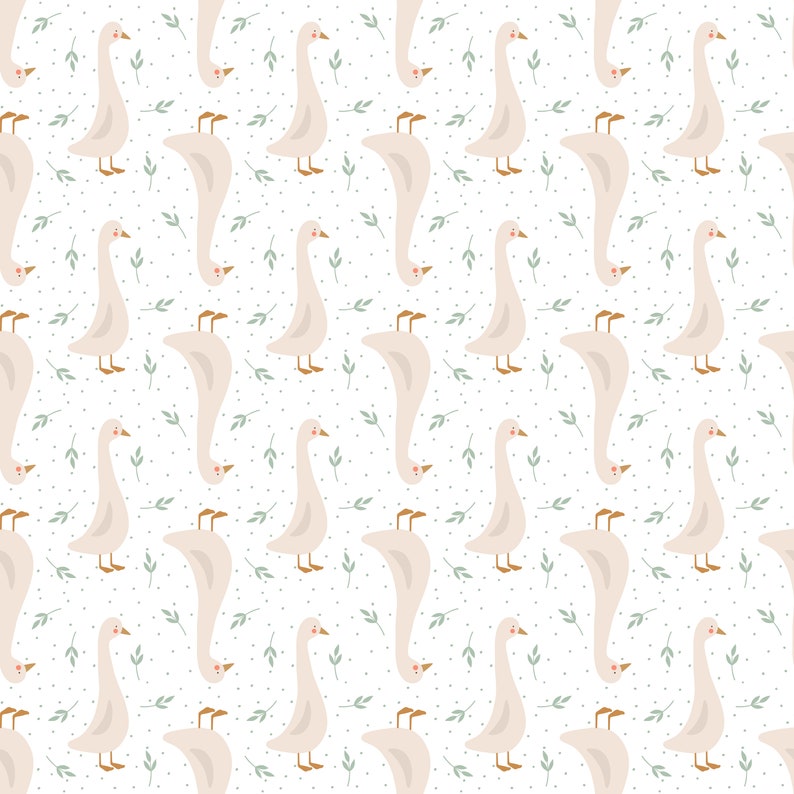 Happy Goose Seamless Digital Pattern | Digital Download | Goose Pattern ...