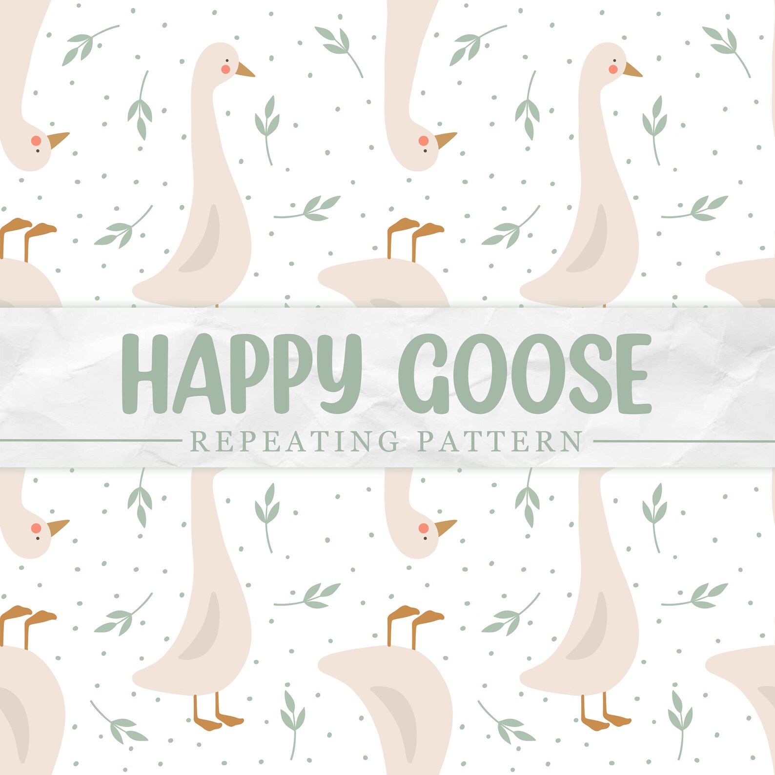 Happy Goose Seamless Digital Pattern | Digital Download | Goose Pattern ...