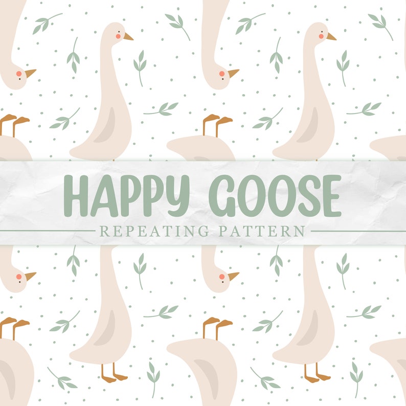 Happy Goose Seamless Digital Pattern | Digital Download | Goose Pattern ...