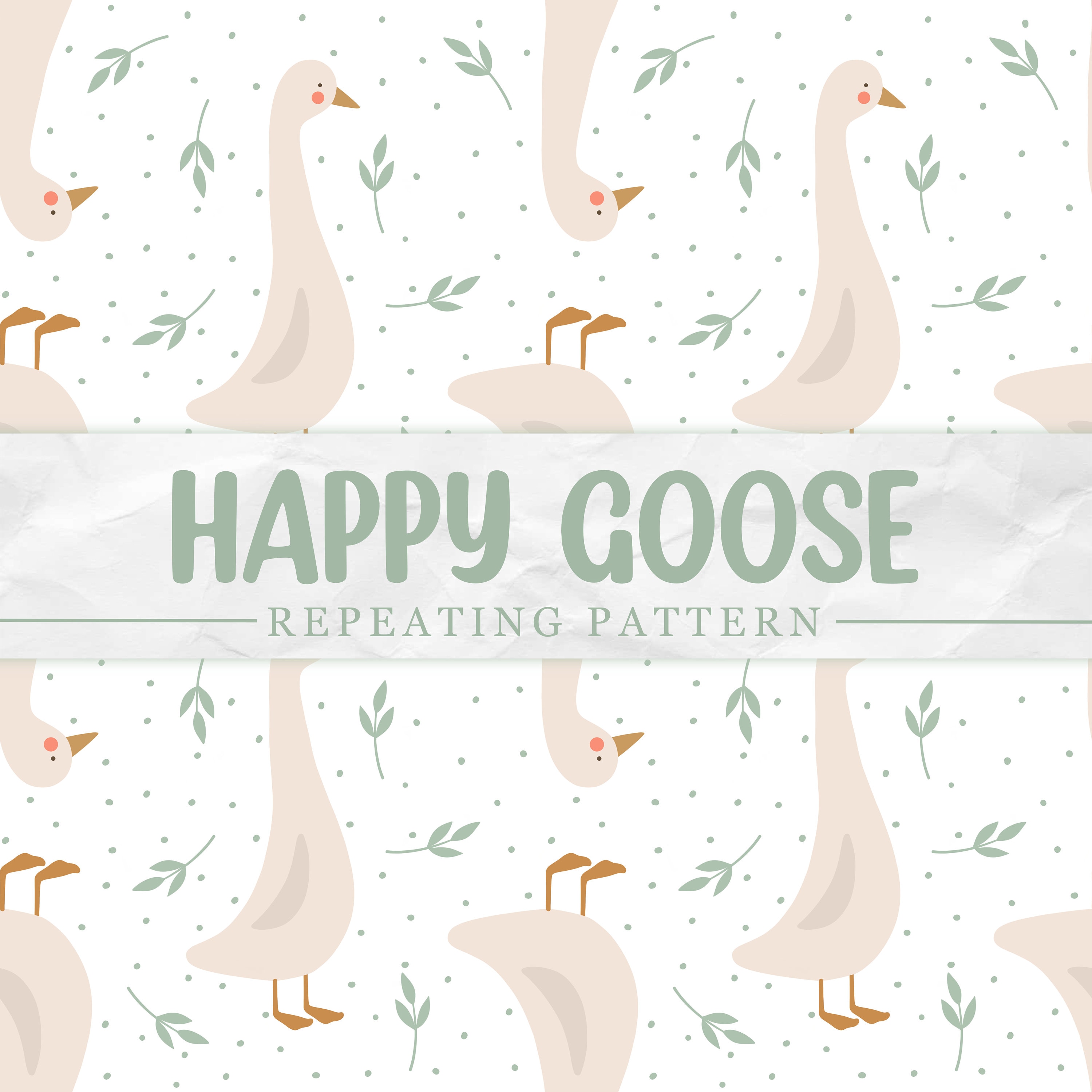 Happy Goose Seamless Digital Pattern | Digital Download | Goose Pattern ...