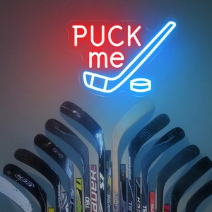 Puck Me Hockey Neon Decor,hockey Fan Gifts,hockey Puck Me Funny Sign ...