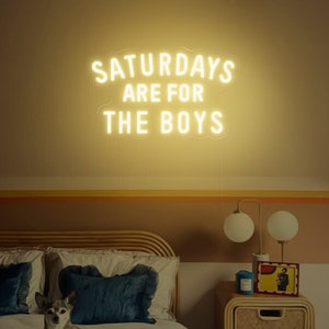 Saturdays Are for the Boys Neon Sign,boy Room Decor,kids Room Wall ...