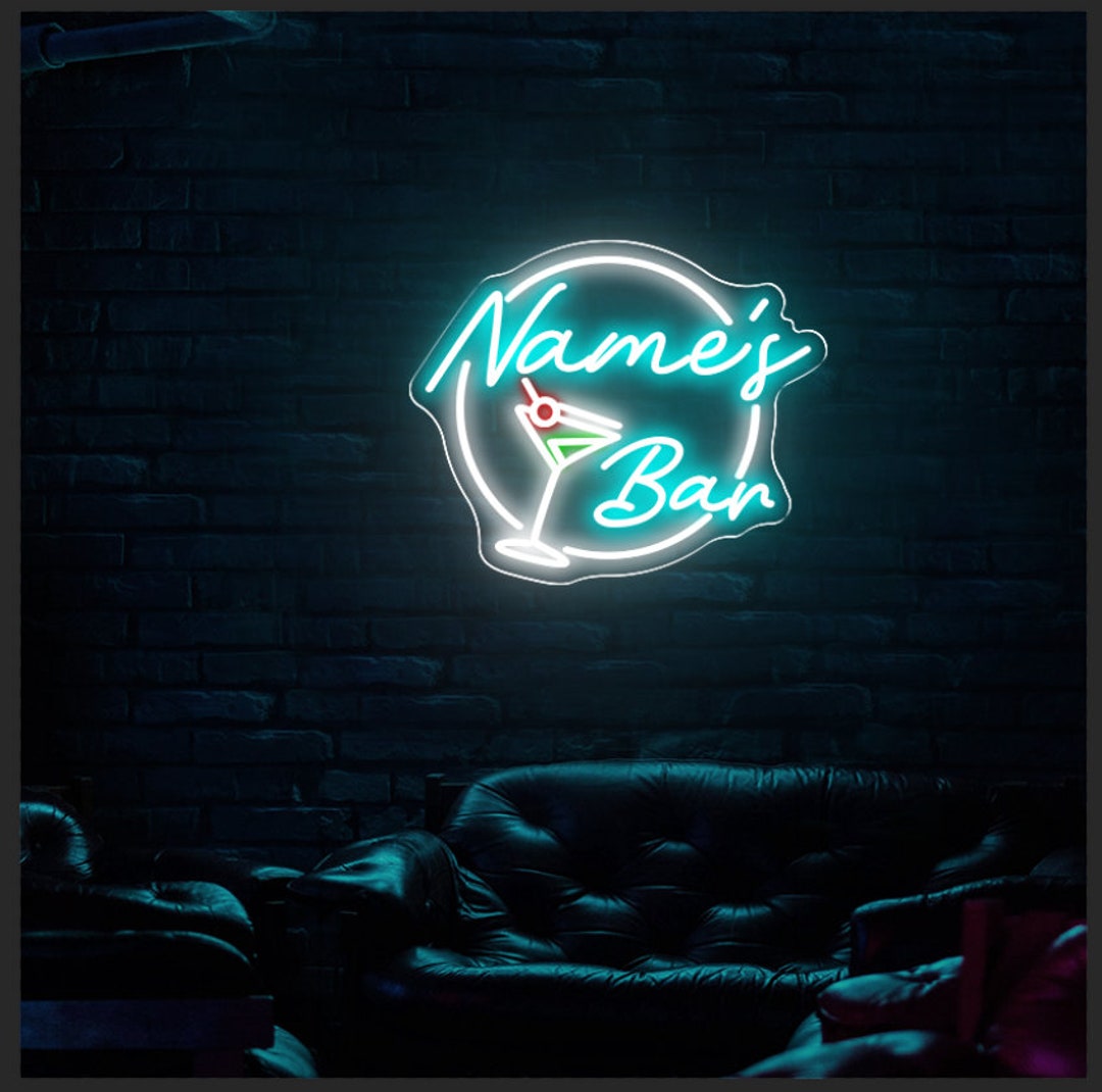Custom Your Name Bar Neon Sign,cocktail Neon Light,beer Wall Decor ...