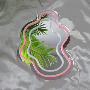 Irregular Mirror Neon Sign, Wavy Mirror Light, Modern Mirror Decor ...
