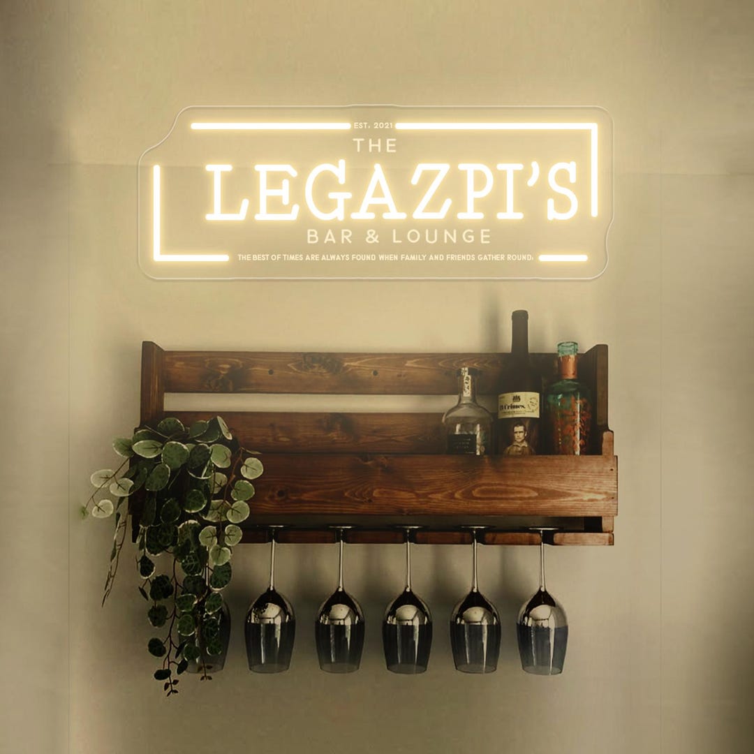 Personalized Name Bar Lounge Neon Sign, Custom Home Bar Sign Decor, Bar ...