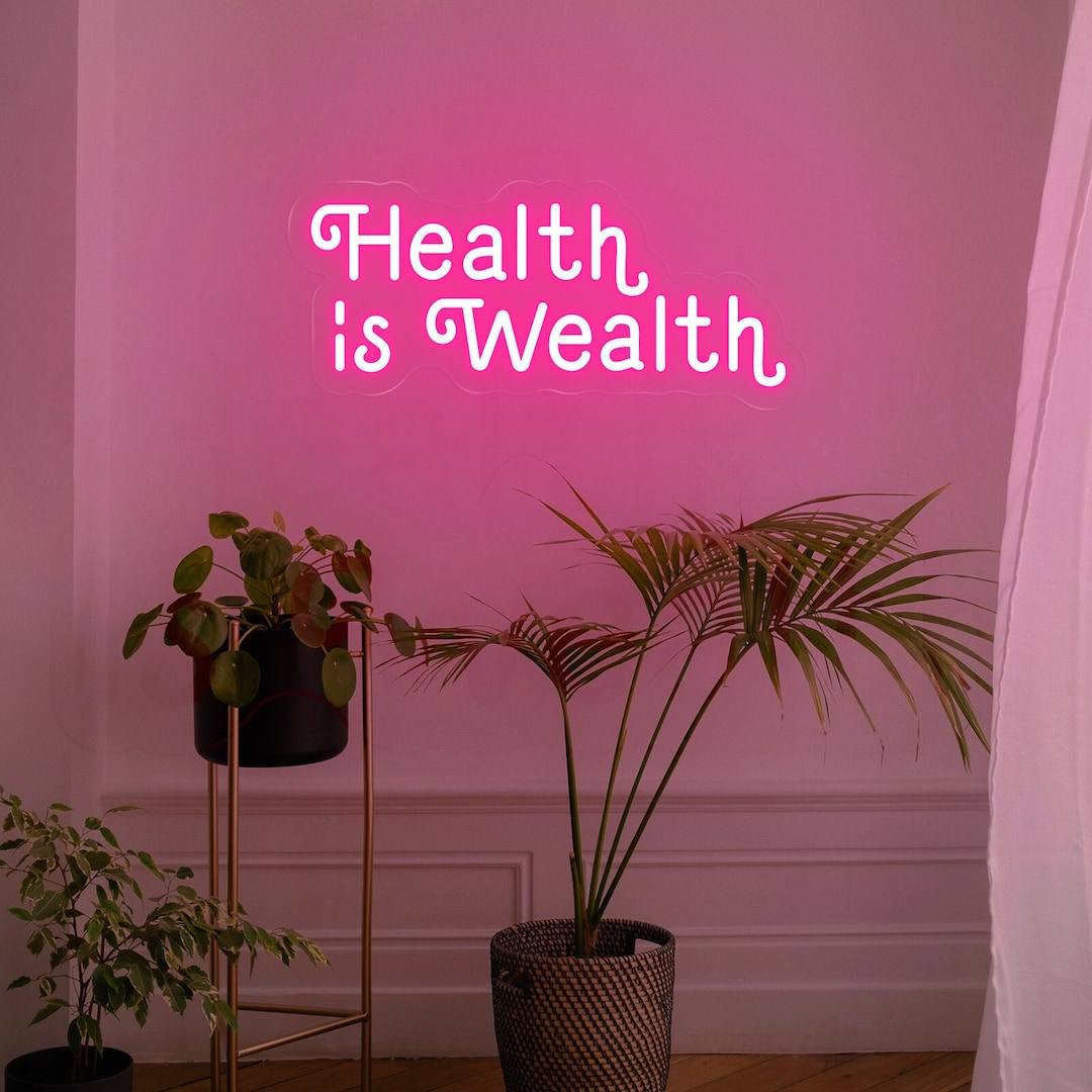 Health is Wealth Neon Sign,health Decor Light,fitness Club Decor,gym ...