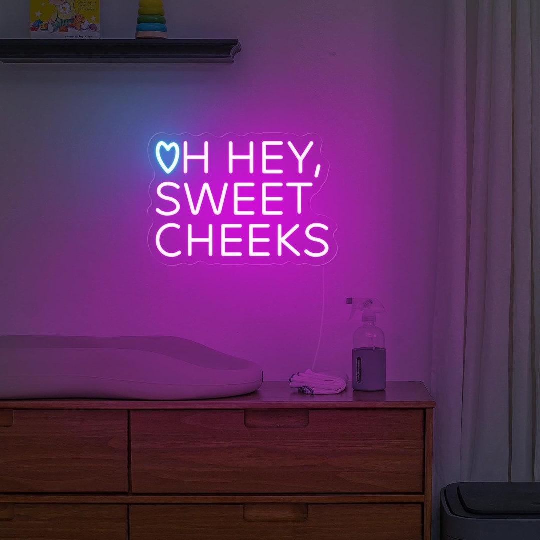 Hey Sweet Cheeks Sign,funny Gift,funny Bathroom Decor,apartment Wall ...