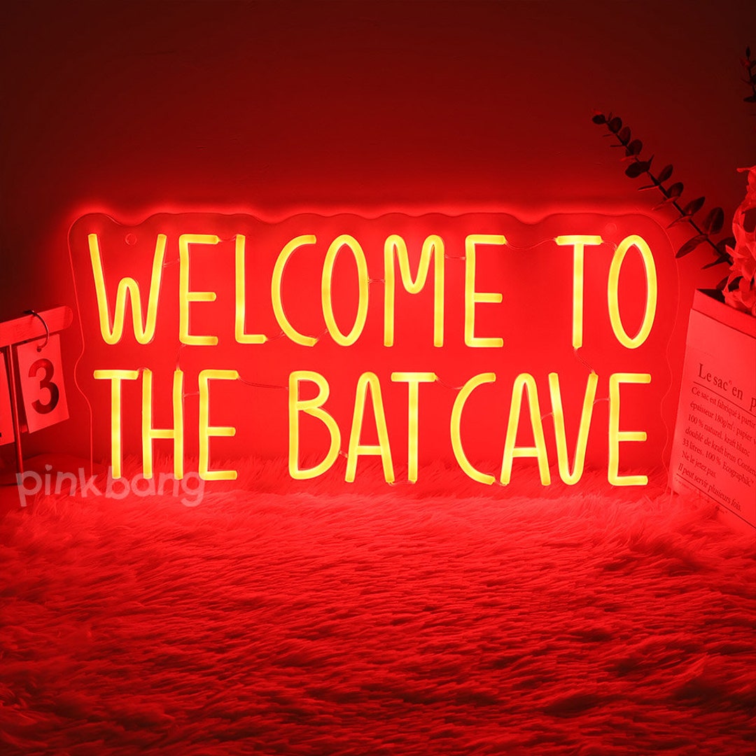 Welcome to the Bat Cave Neon Light,kids Room Decor,man Cave Home Sign ...