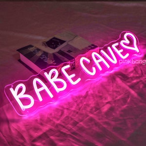 Babe Cave Neon Sign,babe Cave Led Light,baby Shower Decor,girls Room Decor,babe Cave Wall Art ...