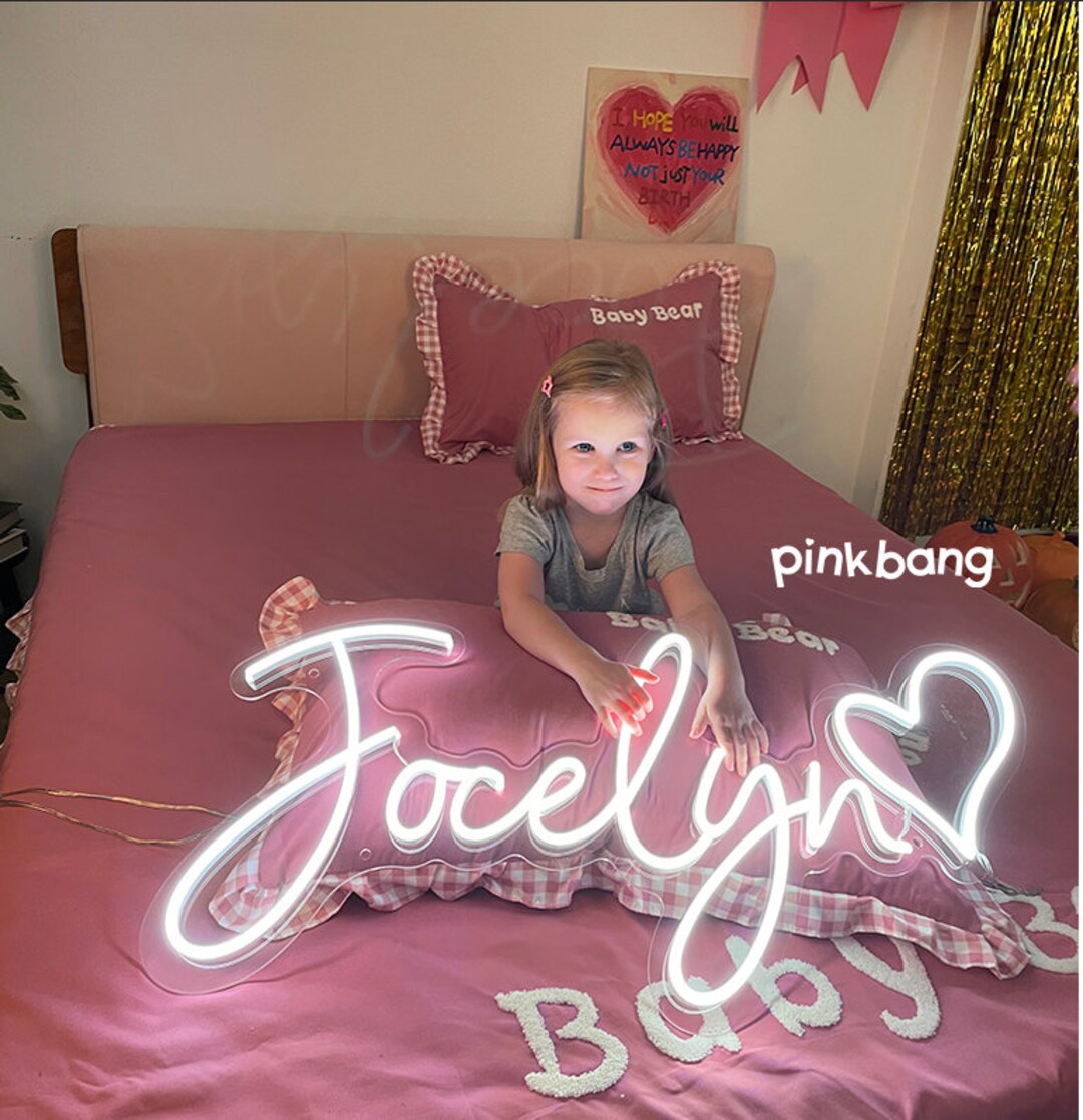 Custom Name Neon Sign Baby Name Sign Kids Room Letter Art Baby Shower ...