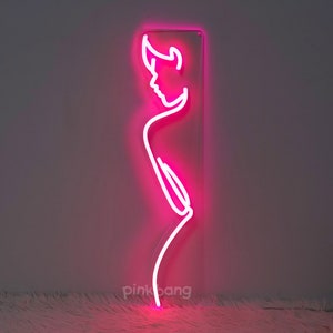 Minimalist Female Body Neon Sign,woman Line Sign,female Body Decor ...