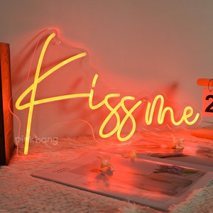 Kiss Me Led Valentine's Day Gifts Sign ,handmade Bedroom Neon Light ...