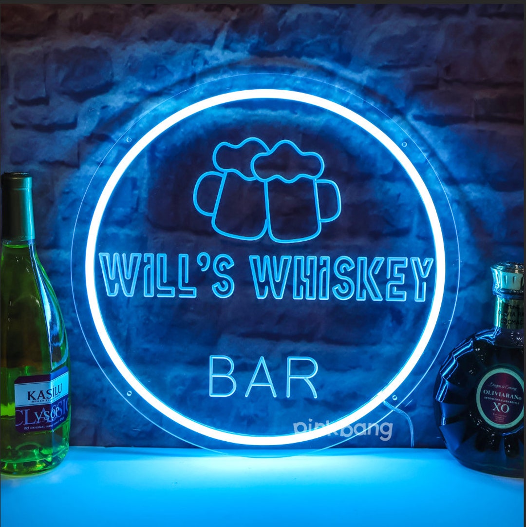 Personalized Custom Round Bar Neon Sign,bar Room Decor,cocktail Led ...
