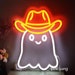 Cowboy Ghost Neon Sign: Western Halloween Wall Art - Etsy