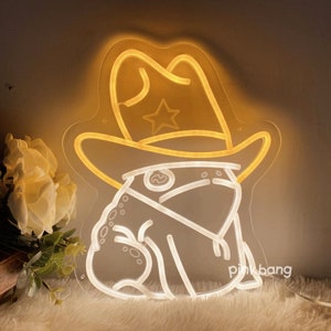 Cowboy Frog LED Neon Sign: Funny Toad Art Decor - Etsy