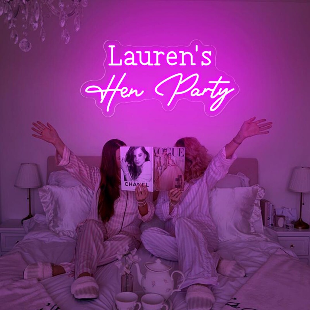 Personalized Hen Party Wall Decor Light, Hens Party Welcome Sign ...