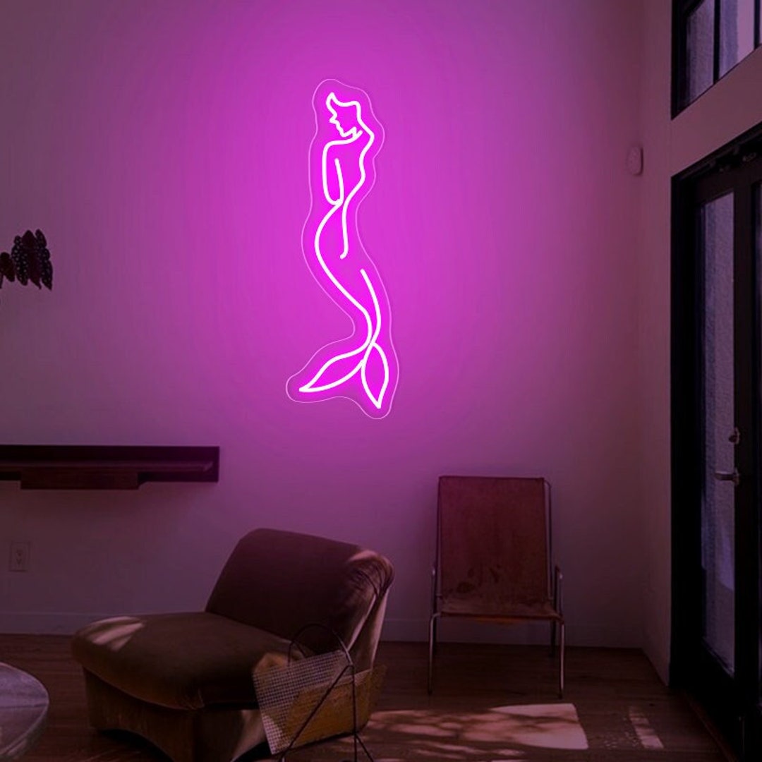 Mermaid Line Neon Sign,mermaid Theme Decor ,mermaid Line Home Decor ...