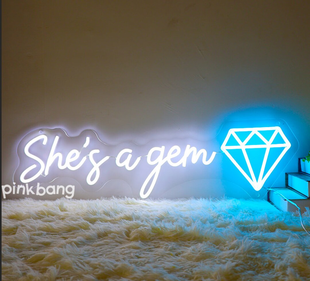 She's a Gem Neon Sign,personalized Neon Sign,home Wall Led Light Decor ...
