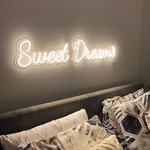 Sweet Dreams Led Neon Sign Bedroom Wall Light Art ,handmade Soft Light ...