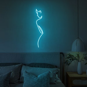 Minimalist Female Body Neon Sign,woman Line Sign,female Body Decor ...