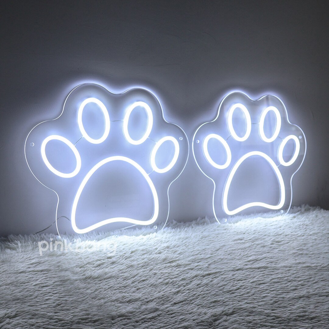 Dog Paw Led Neon,paw Print Neon,dog House Decor,custom Pet Neon Light ...