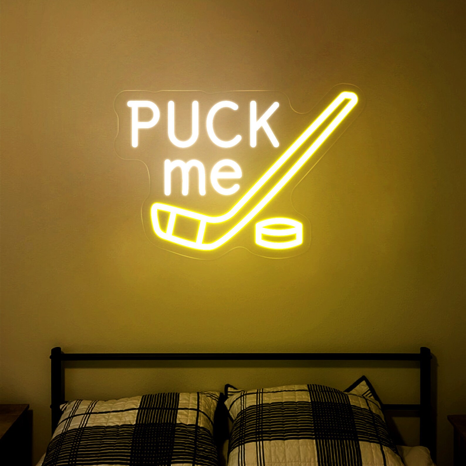 Puck Me Hockey Neon Sign: Funny Game Room Decor - Etsy