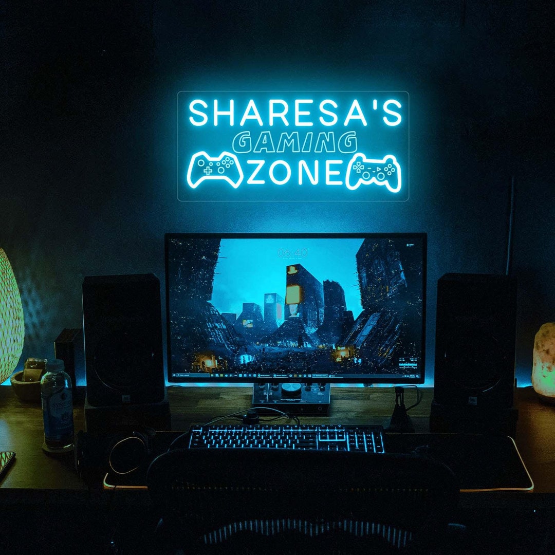 Personalized Game Zone LED Sign, Custom Name Gaming Zone Sign, Game ...