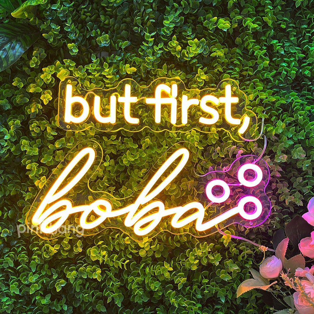 But First Boba Neon Sign: Milk Tea Shop LED Decor - Etsy